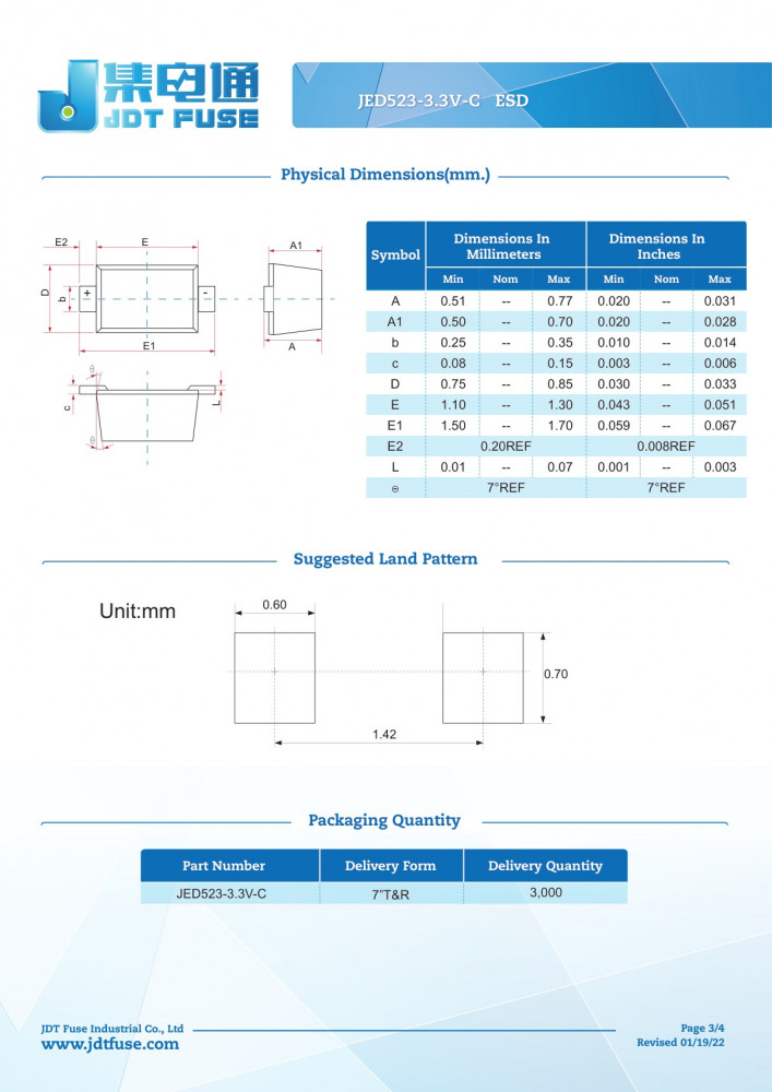 JED523-3.3V-C datasheet page 4