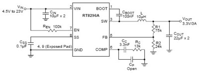 RT6296B - 2A, 17V Current Mode Synchronous Step-Down Converter