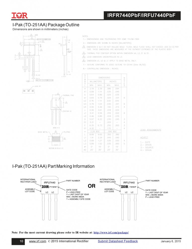 IRFR7440TRPBF datasheet page 10
