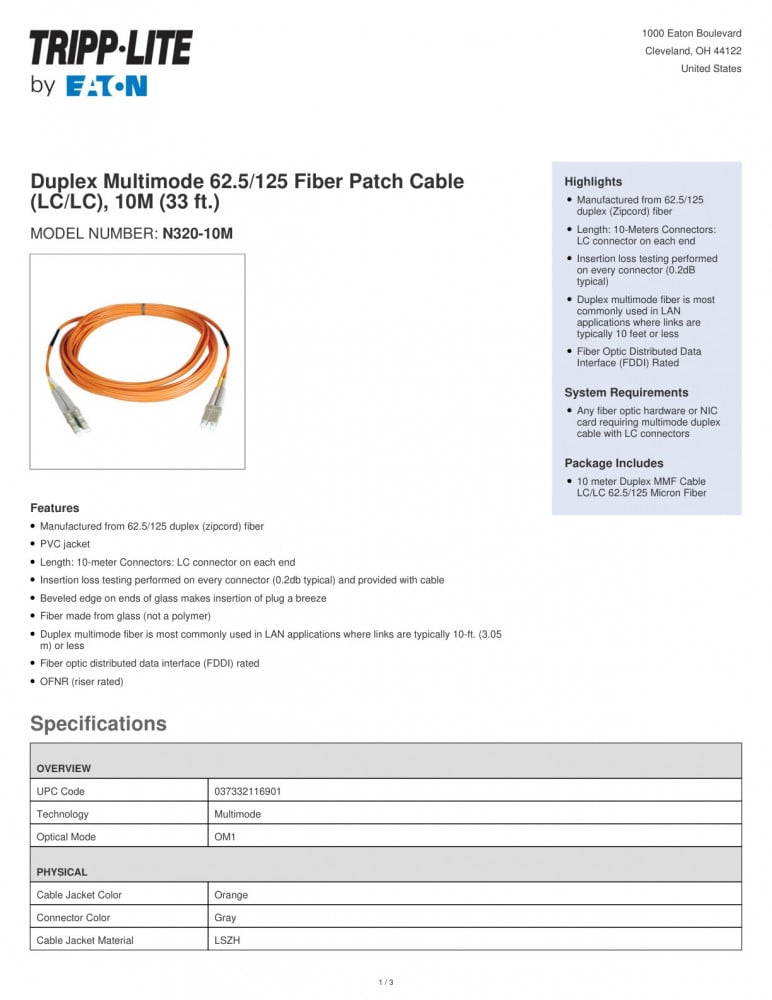 N320-10M technical document page 1