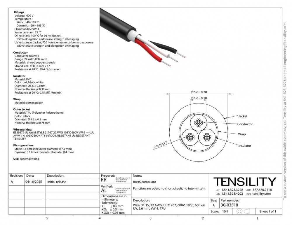 30-03518 cable product drawing