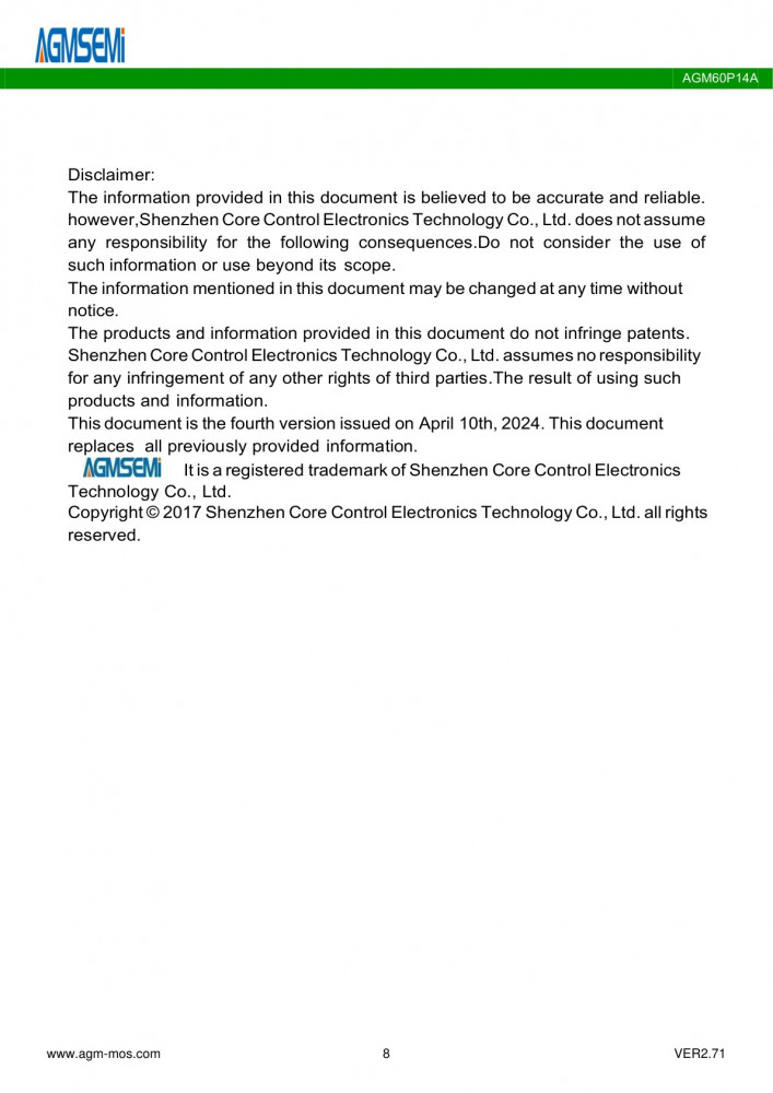 AGM60P14A datasheet page 8