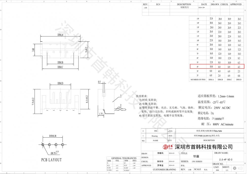 2.0-4P WZ-D technical document page 1