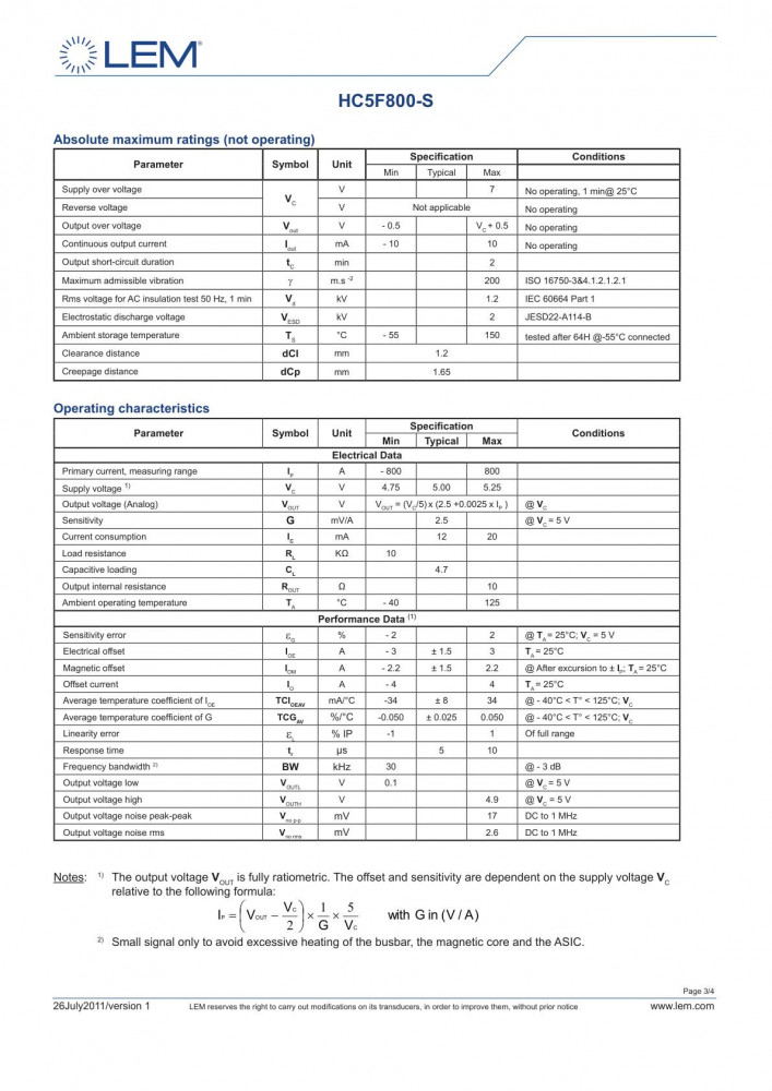 HC5F800-S datasheet page 3