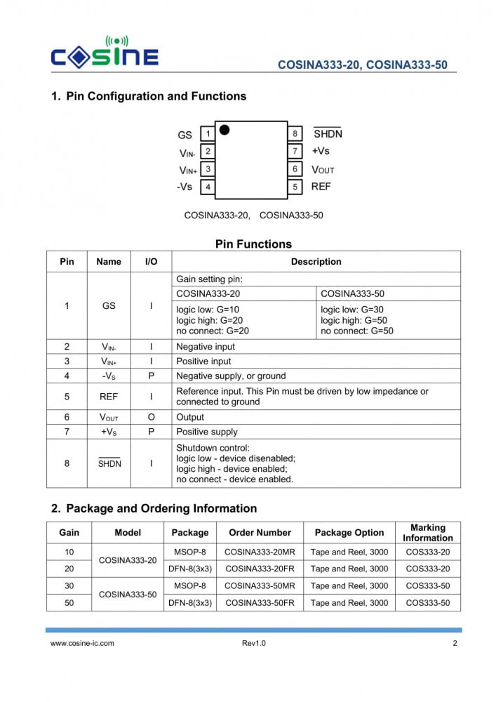 COSINA333-20MR datasheet page 2