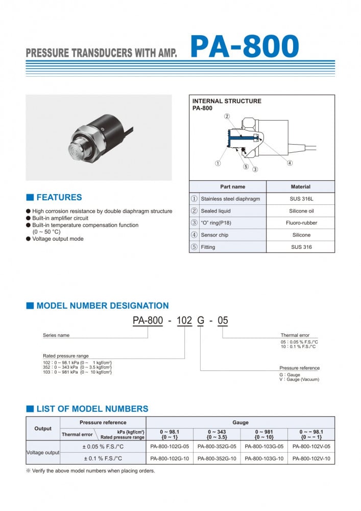 Nidec PA-800 technical document page 1
