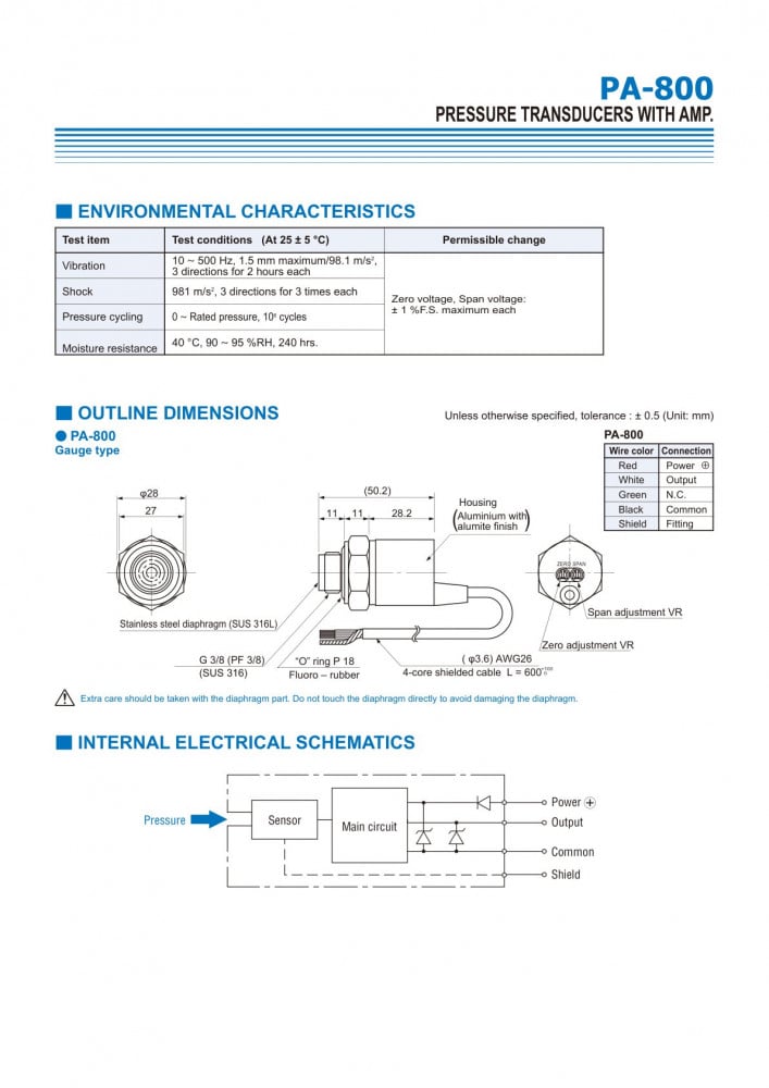 Nidec PA-800 technical document page 3