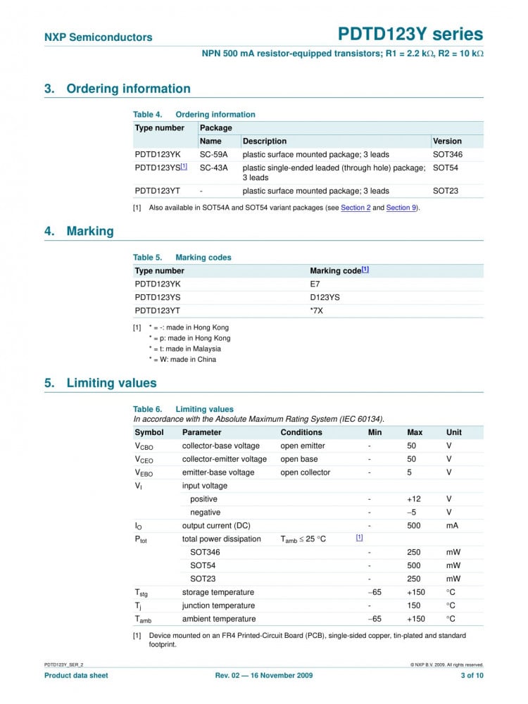PDTD123YT datasheet page 4