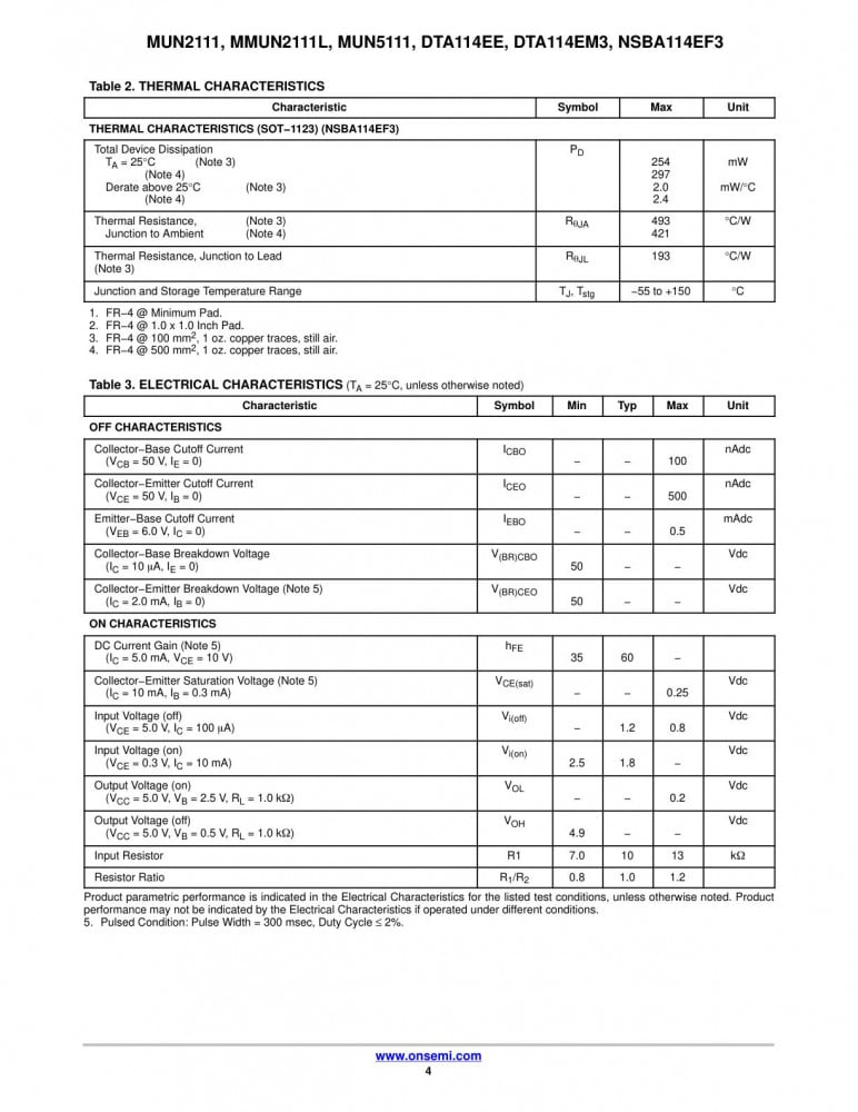 SMMUN2111LT3G datasheet page 5