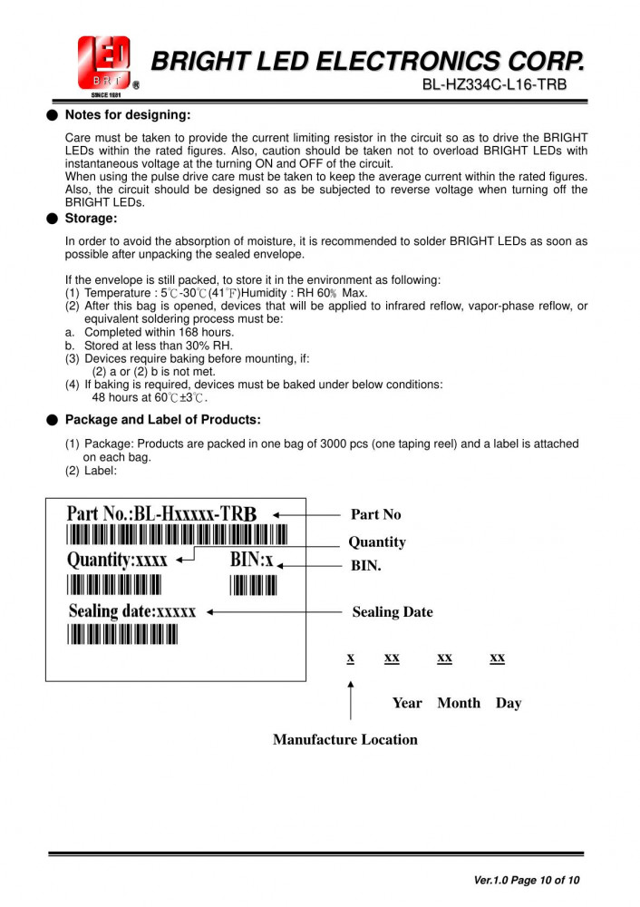 BL-HZ334C-L16-TRB datasheet page 10