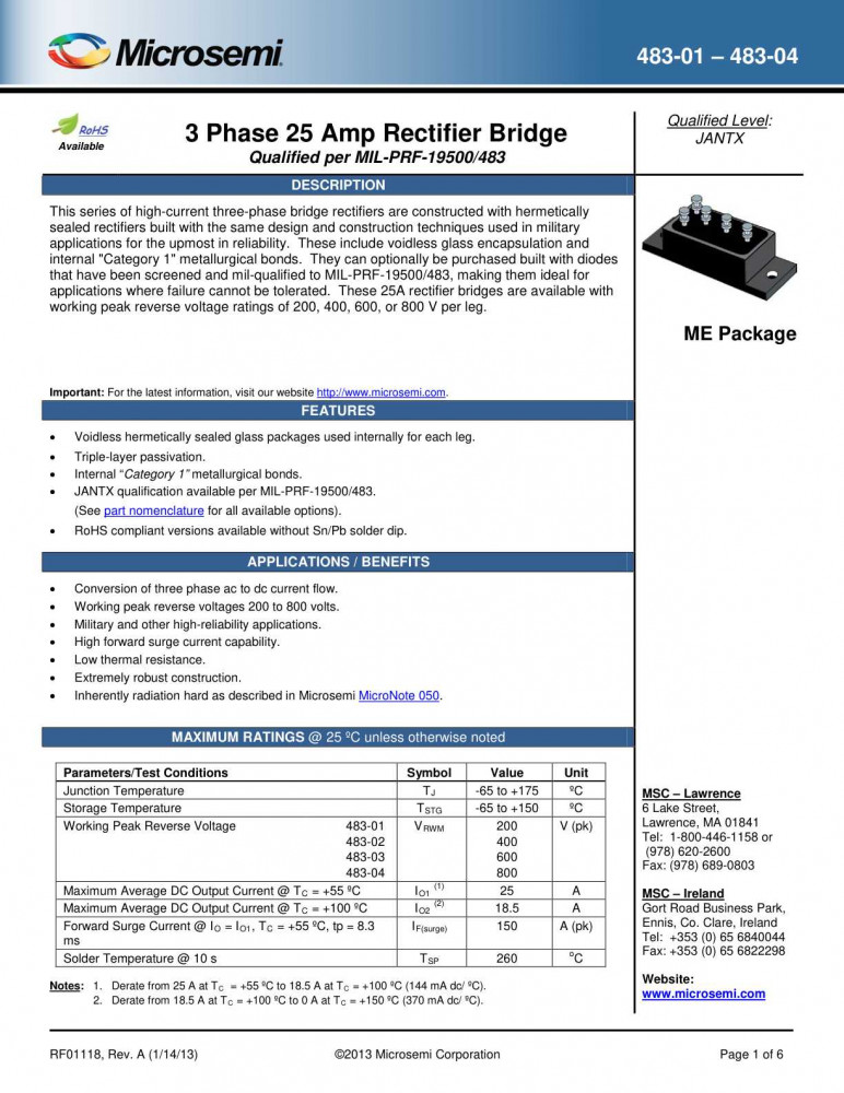 483-01 datasheet page 1