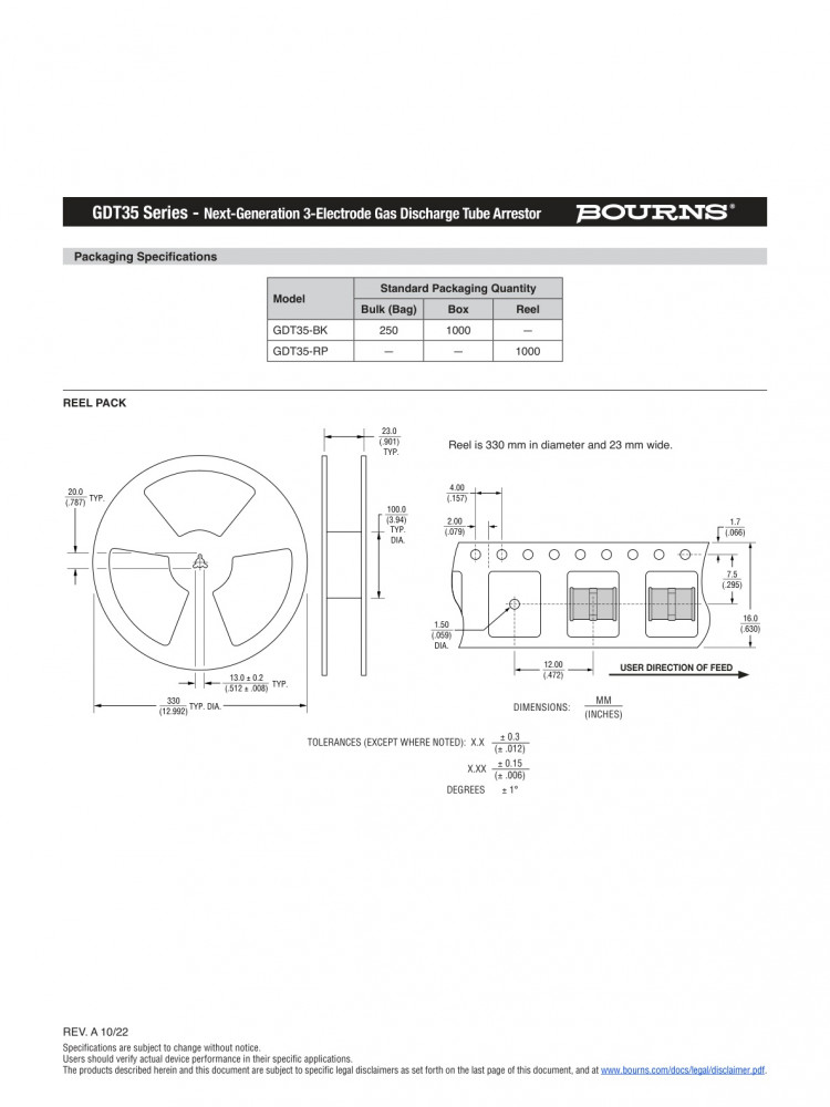 BOURNS GDT35 series datasheet page 4