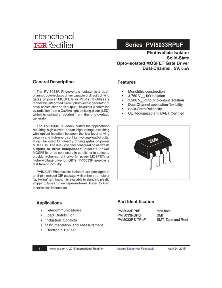 PVI5033RS-TPBF datasheet page 1