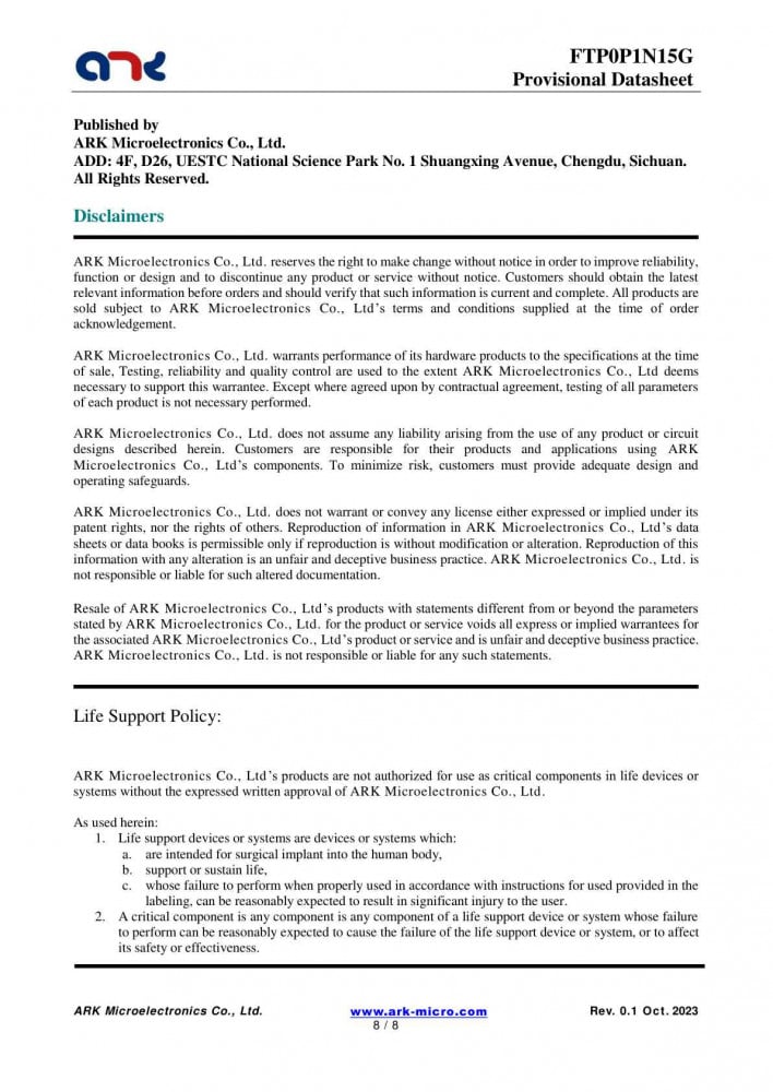 FTP0P1N15G datasheet page 8