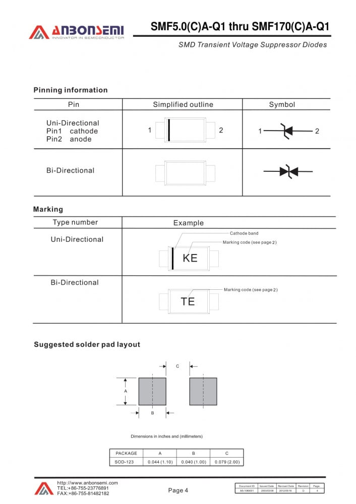 SMF10CA-Q1 datasheet page 4