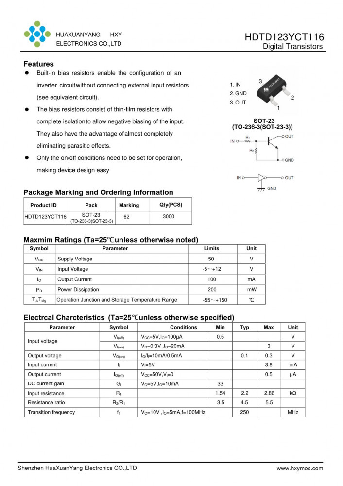HDTD123YCT116 datasheet page 1