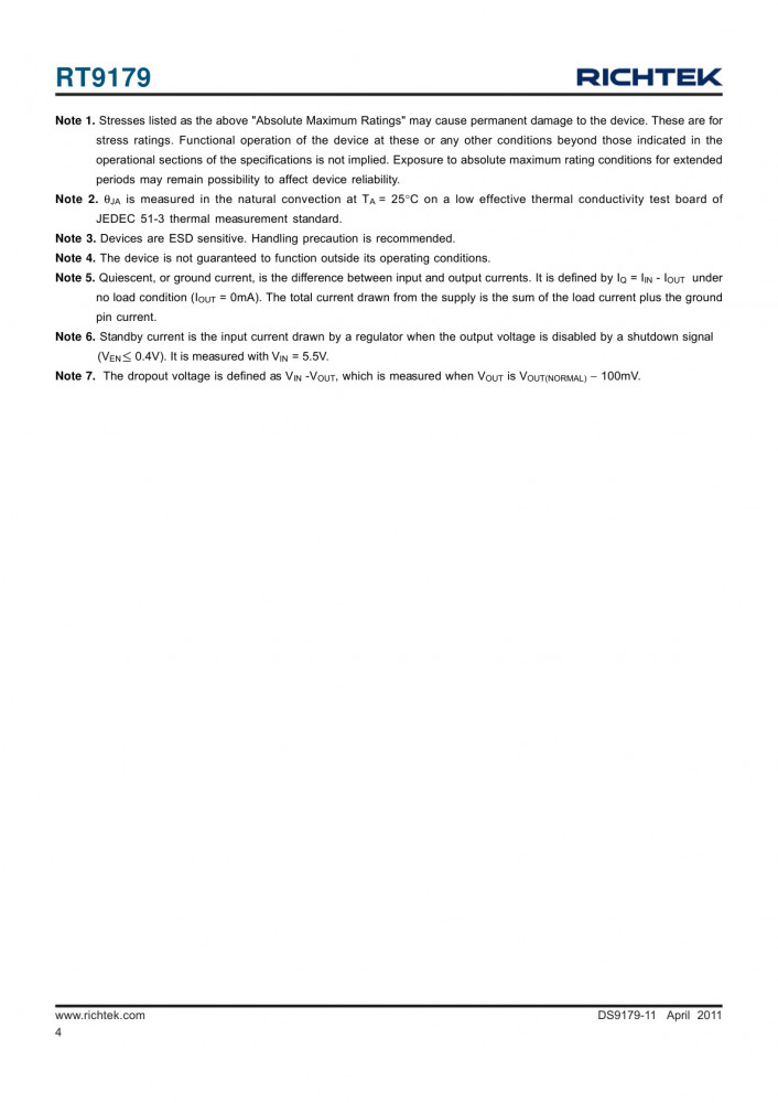 RT9179GB datasheet page 4