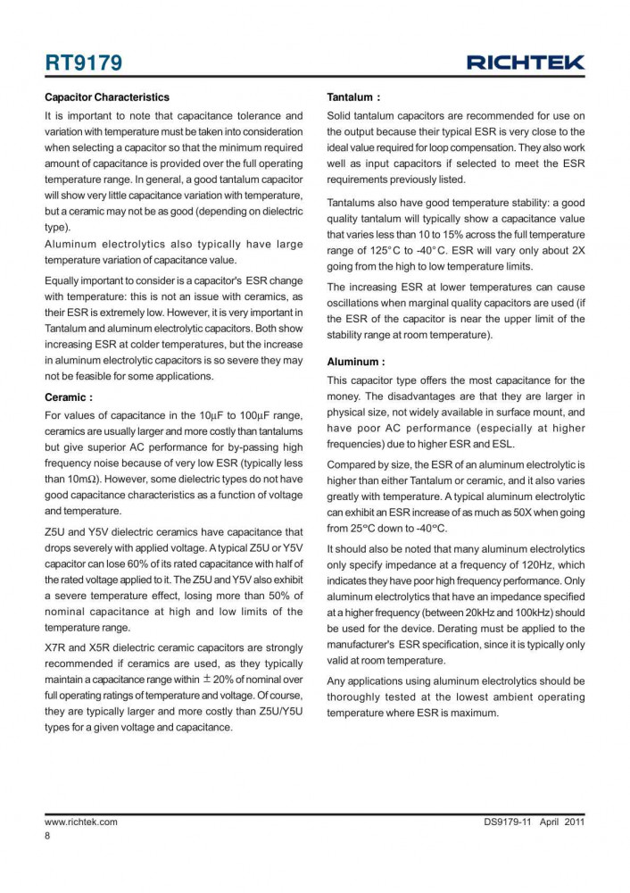 RT9179GB datasheet page 8