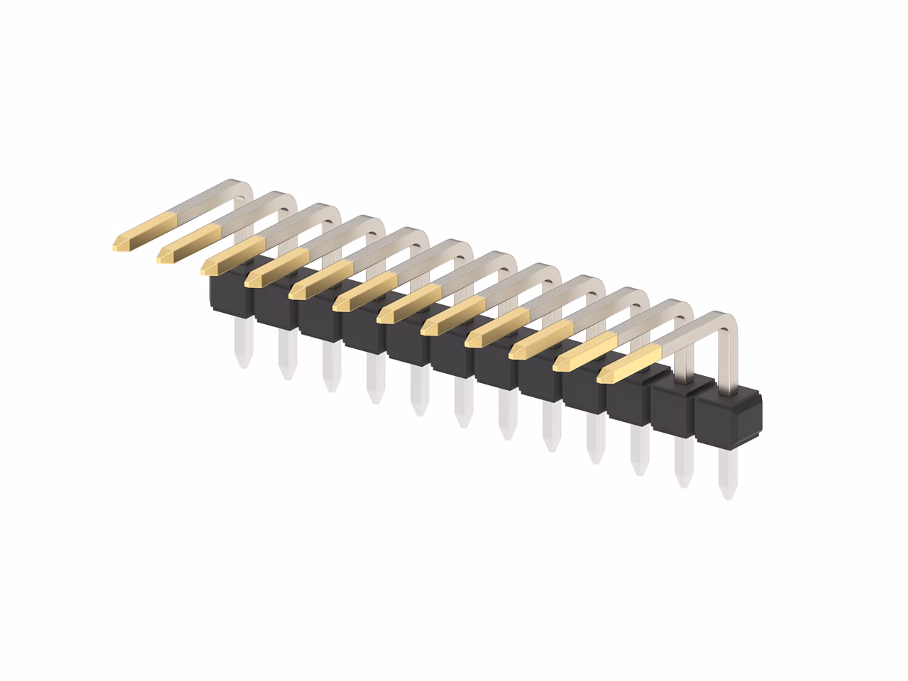 KK 254 Breakaway Header, Right-Angle, 12 Circuits, 0.76µm Gold (Au) Plating, Mating Pin Length 10.29mm, Bag for sale