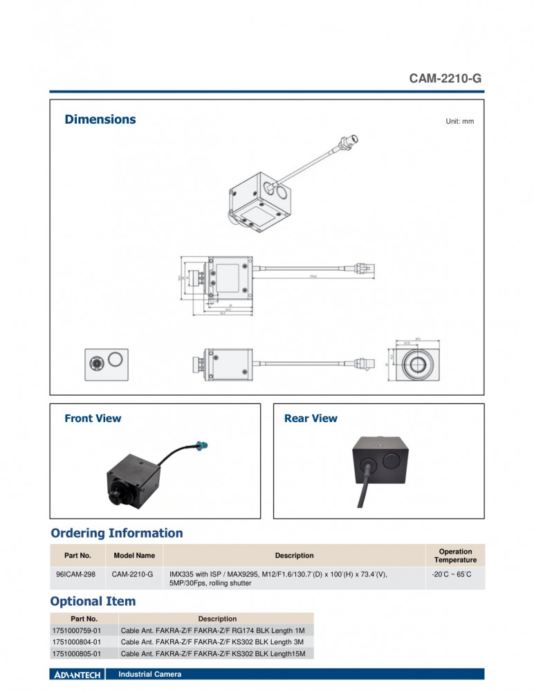 CAM-2210-G product document page 3