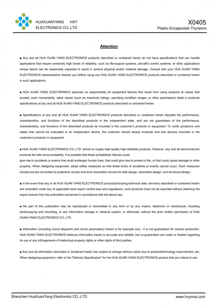 X0405 technical document page 3