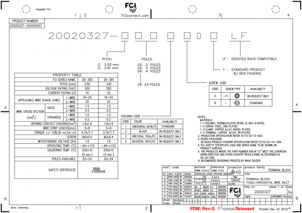 YO0521500000G technical drawing page 1