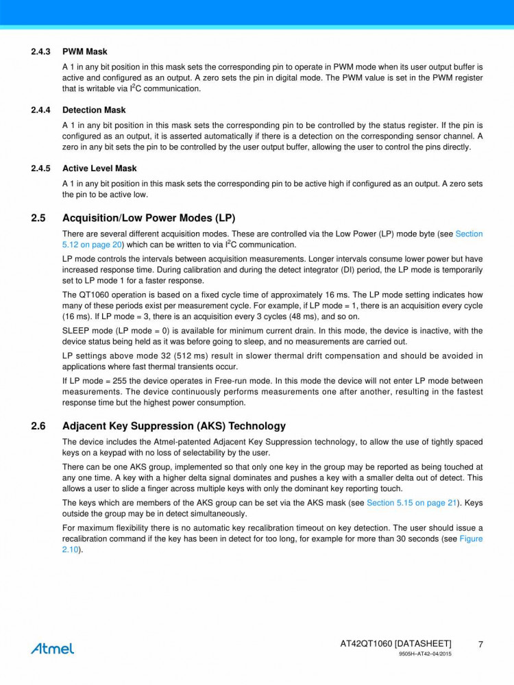 AT42QT1060 document page 7