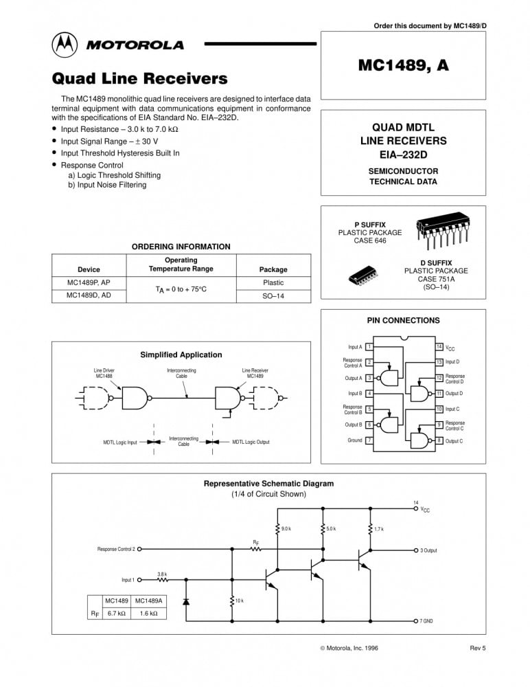 MC1489 datasheet page 1