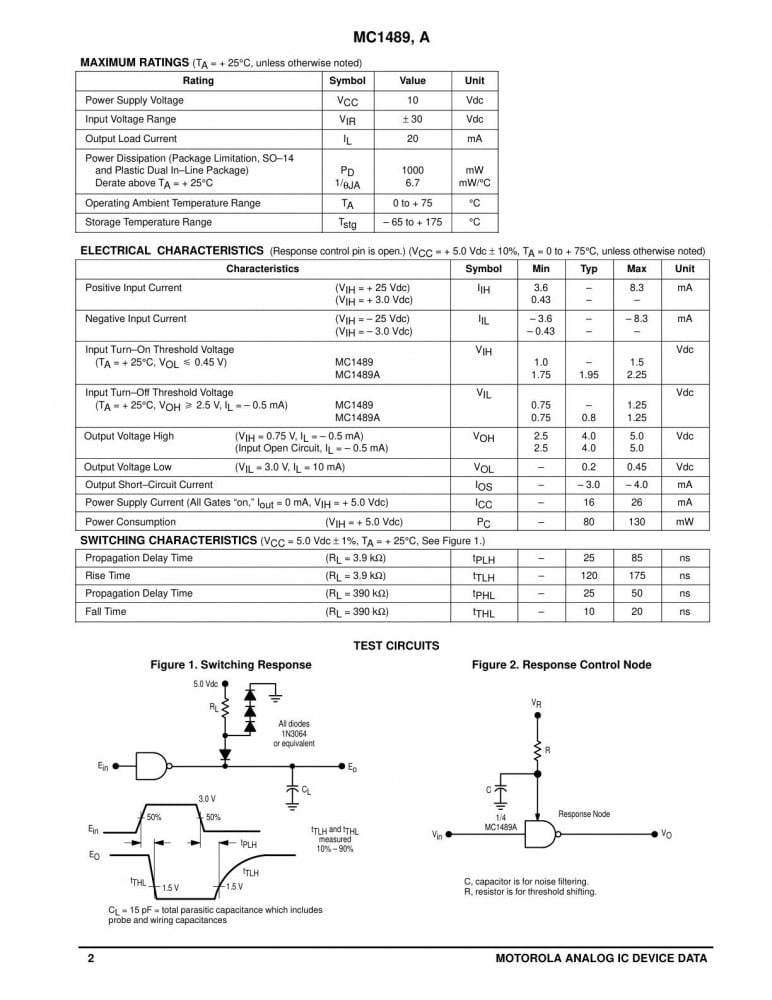 MC1489 datasheet page 2