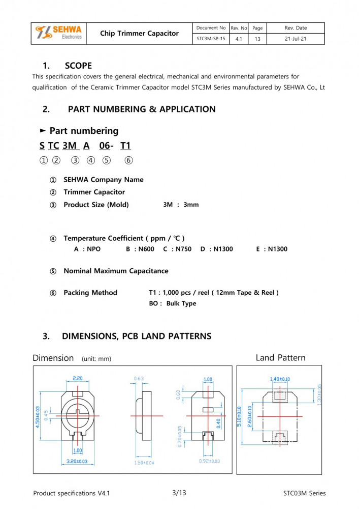 SEHWA STC3M specification page 2