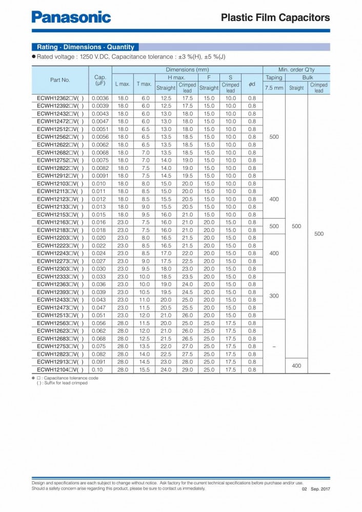 Panasonic ECWH(V) datasheet page 4