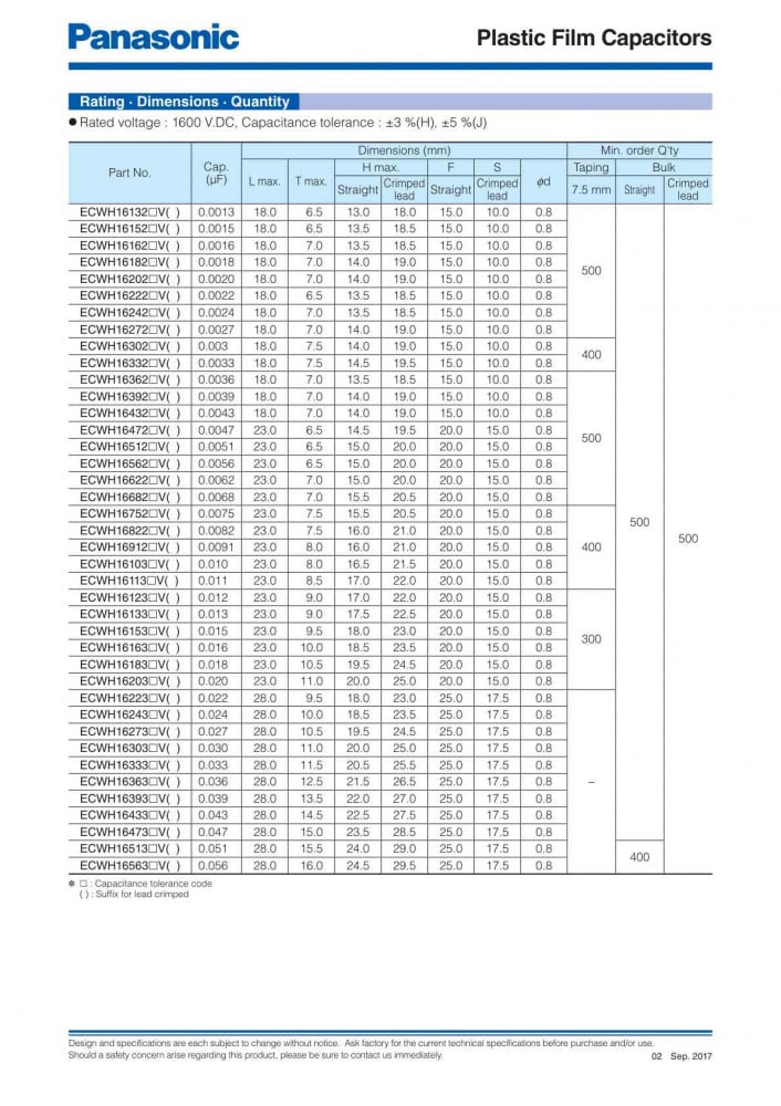 Panasonic ECWH(V) datasheet page 5