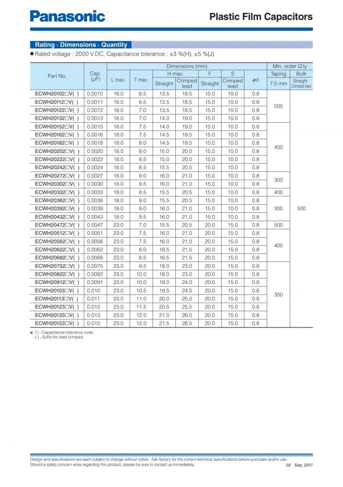 Panasonic ECWH(V) datasheet page 6