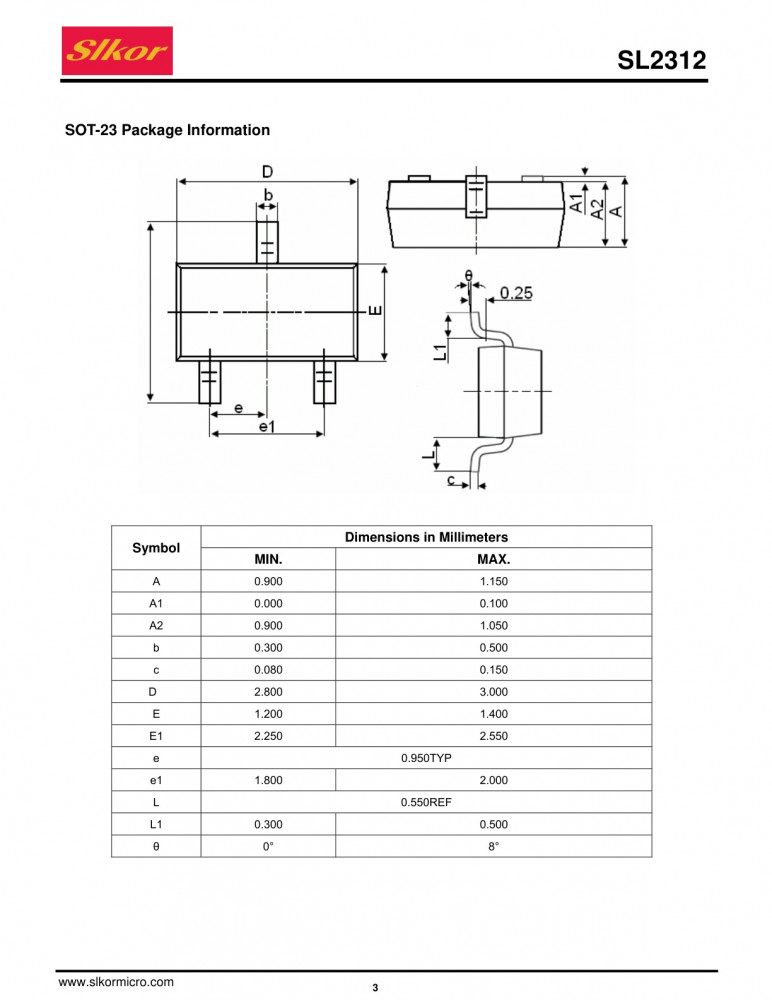 SL2312 datasheet page 3