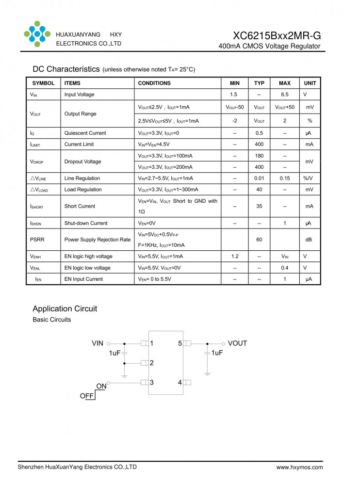 XC6215B332MR-G-HXY datasheet page 3