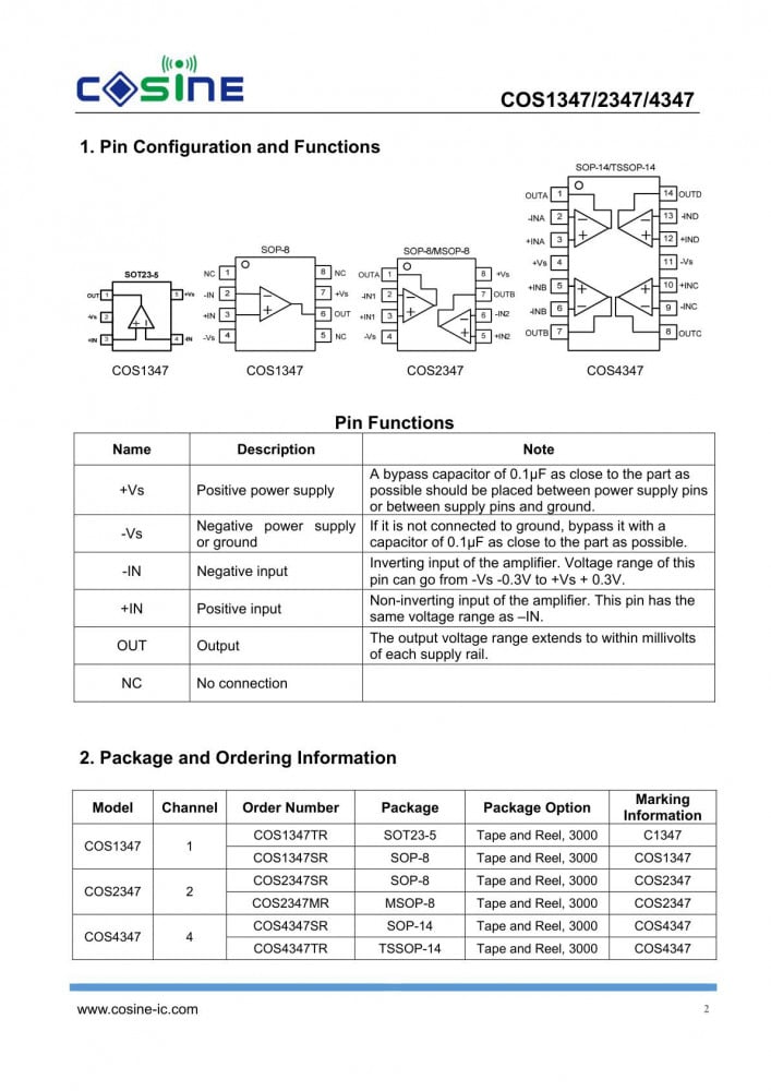 COS2347SR datasheet page 2