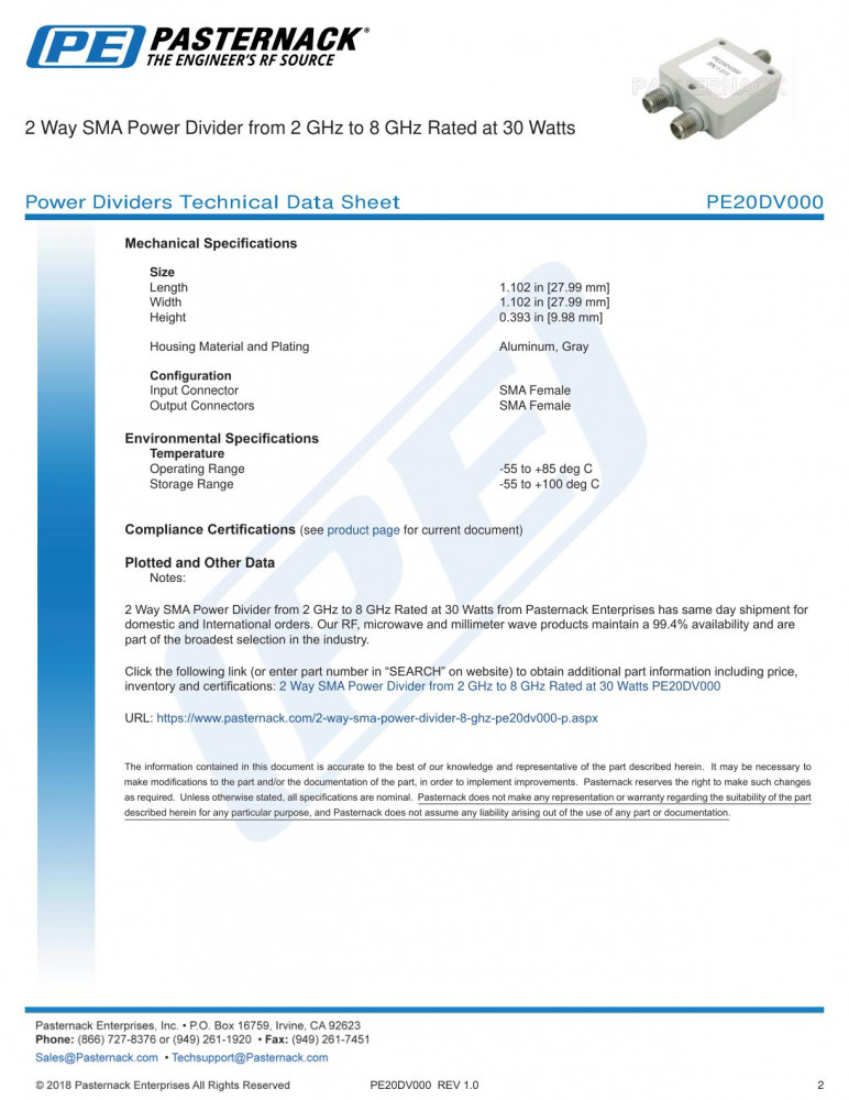 PE20DV000 technical document page 2