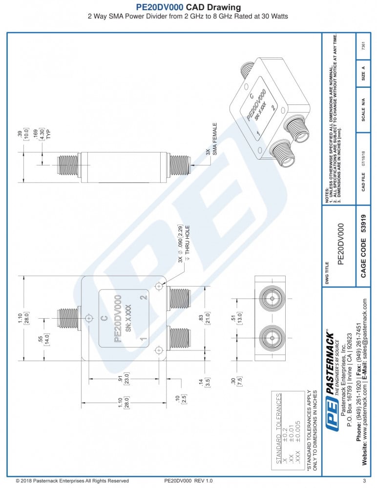 PE20DV000 technical document page 3