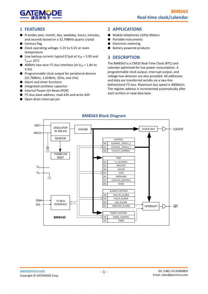BM8563EMA datasheet page 1