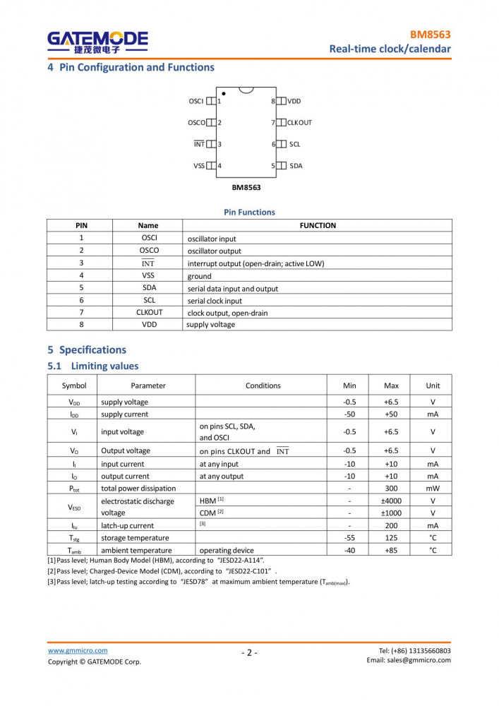 BM8563EMA datasheet page 2