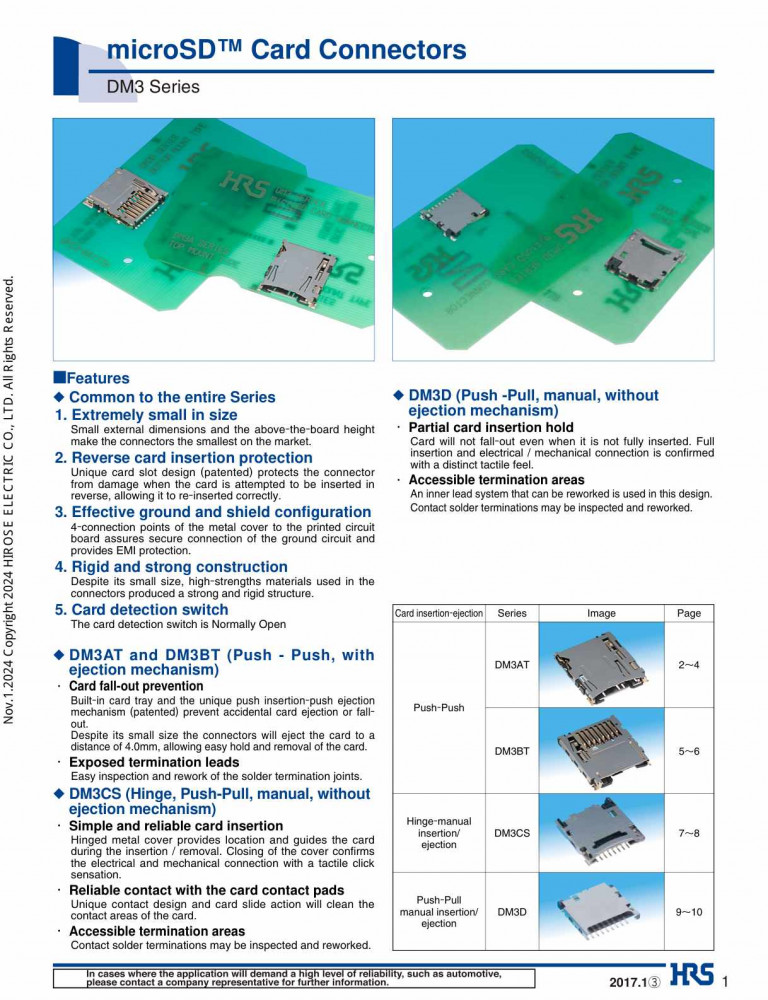 HRS DM3 Series document page 1