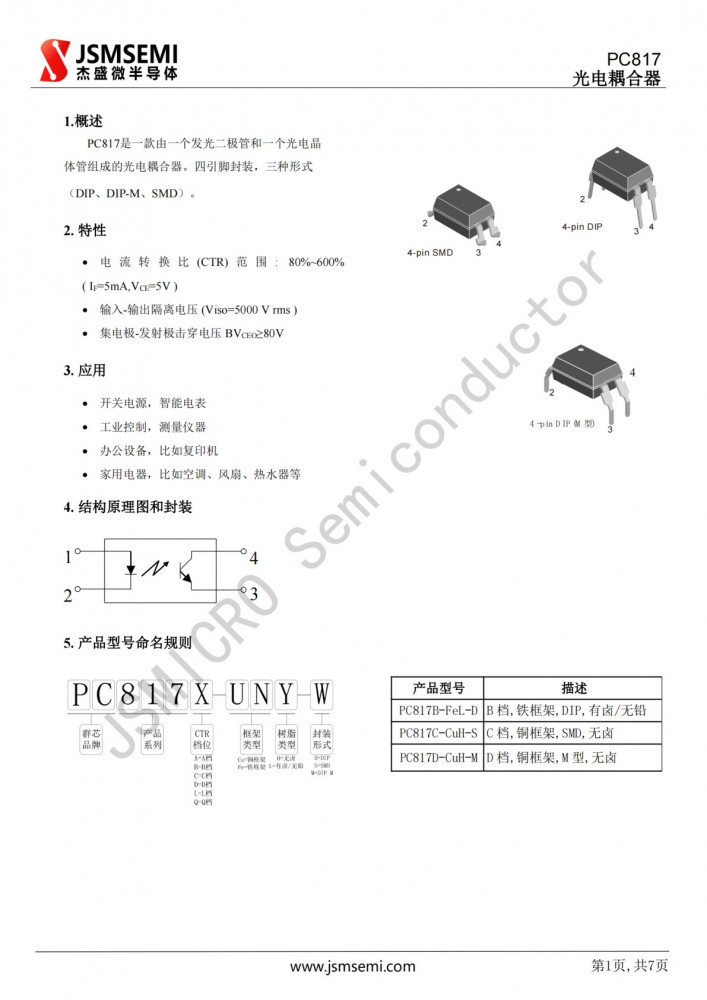 PC817C datasheet page 1