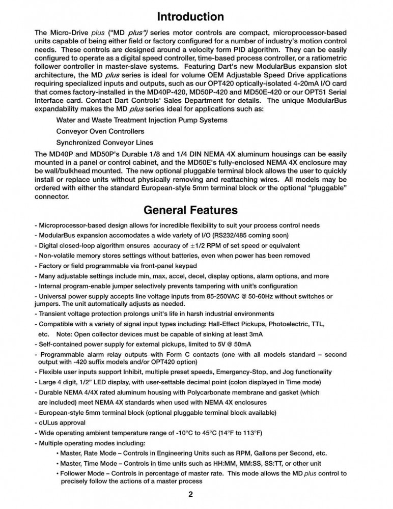 DART MD50E manual page 4