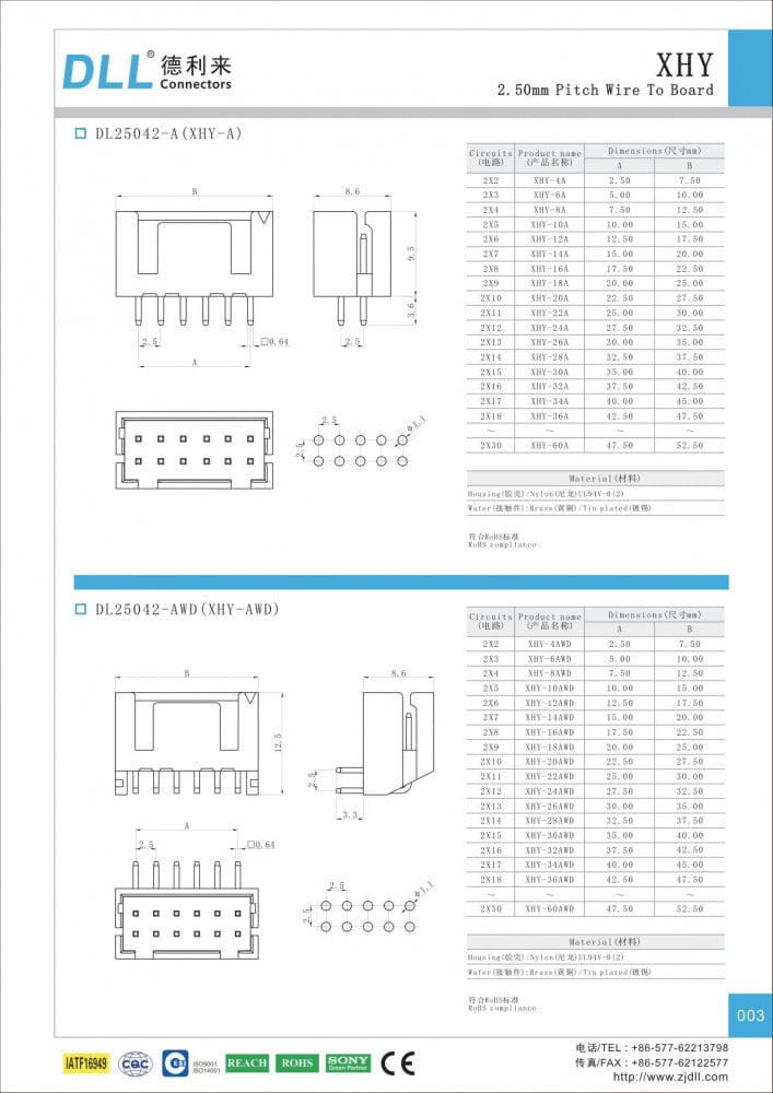 DLL XHY series technical document page 3