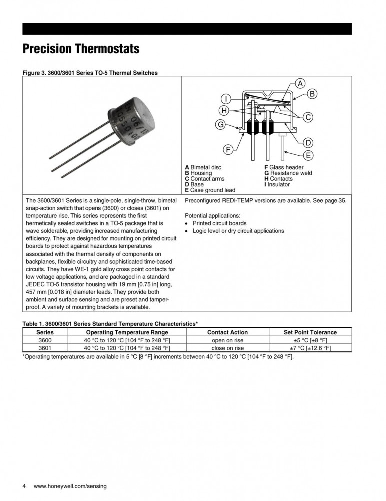 Honeywell precision thermostat document page 4
