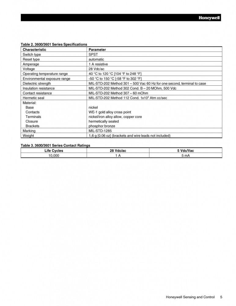 Honeywell precision thermostat document page 5