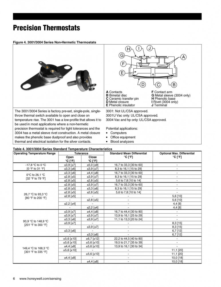 Honeywell precision thermostat document page 6