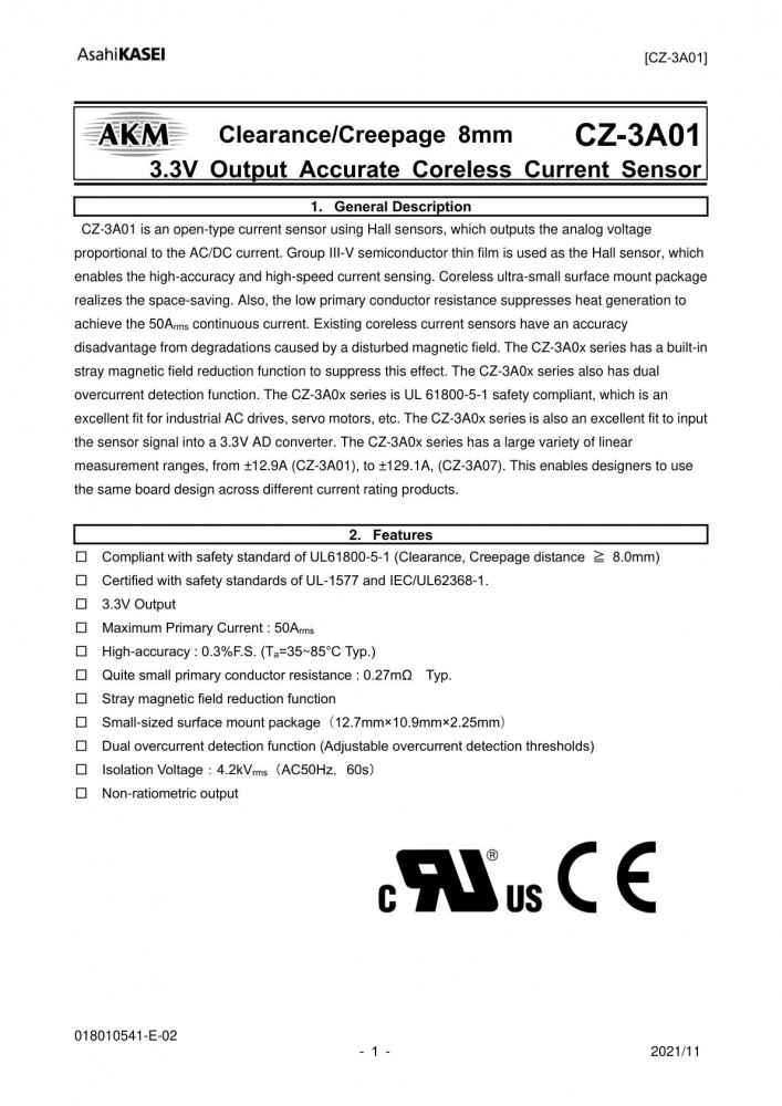 CZ3A01 datasheet preview, page 1