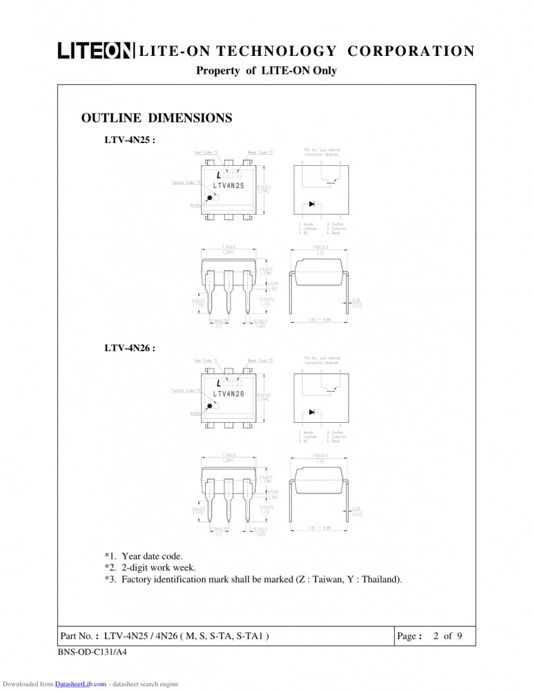 LTV-4N25 datasheet page 2