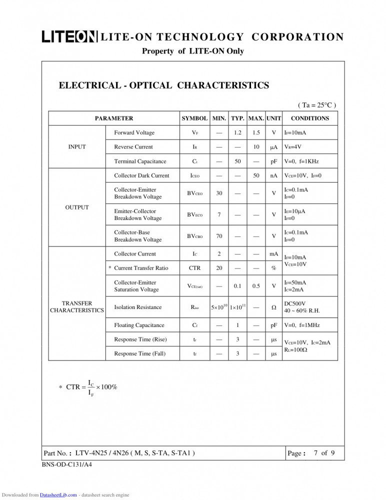 LTV-4N25 datasheet page 7
